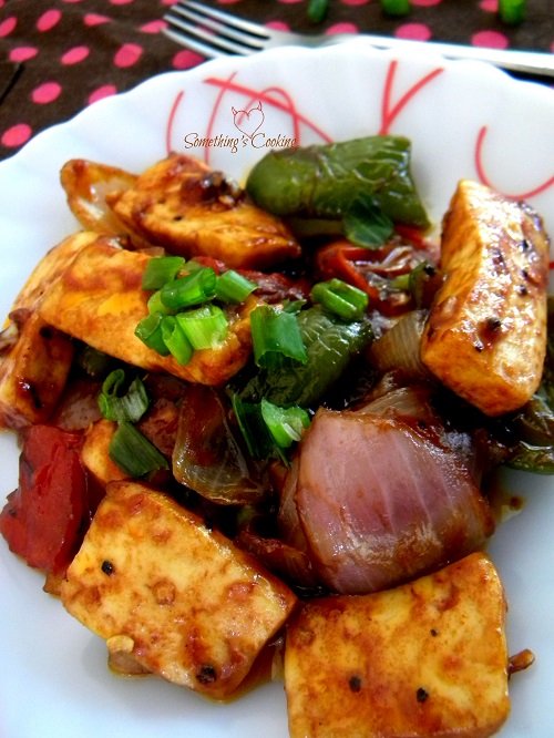 Saucy Paneer - Recipe for Paneer Stir Fried in Vegetables and Sauces