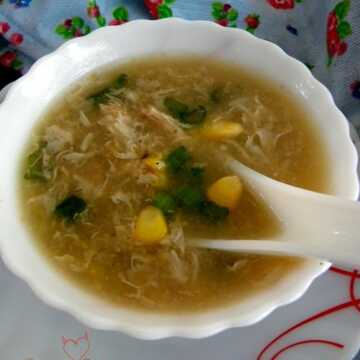 Sweet Corn Chicken Soup Recipe - Chinese- Restaurant Style