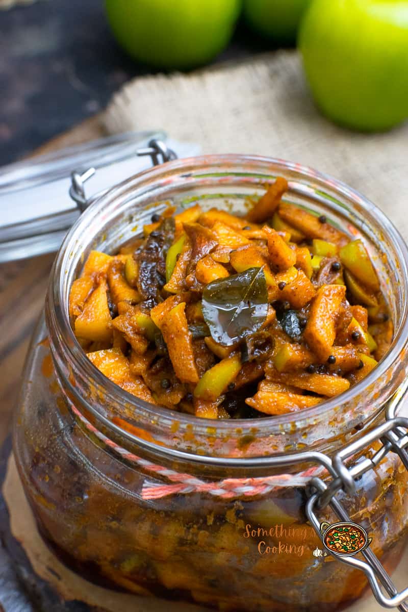 Green Apple Pickle | Kerala Style Apple Achar